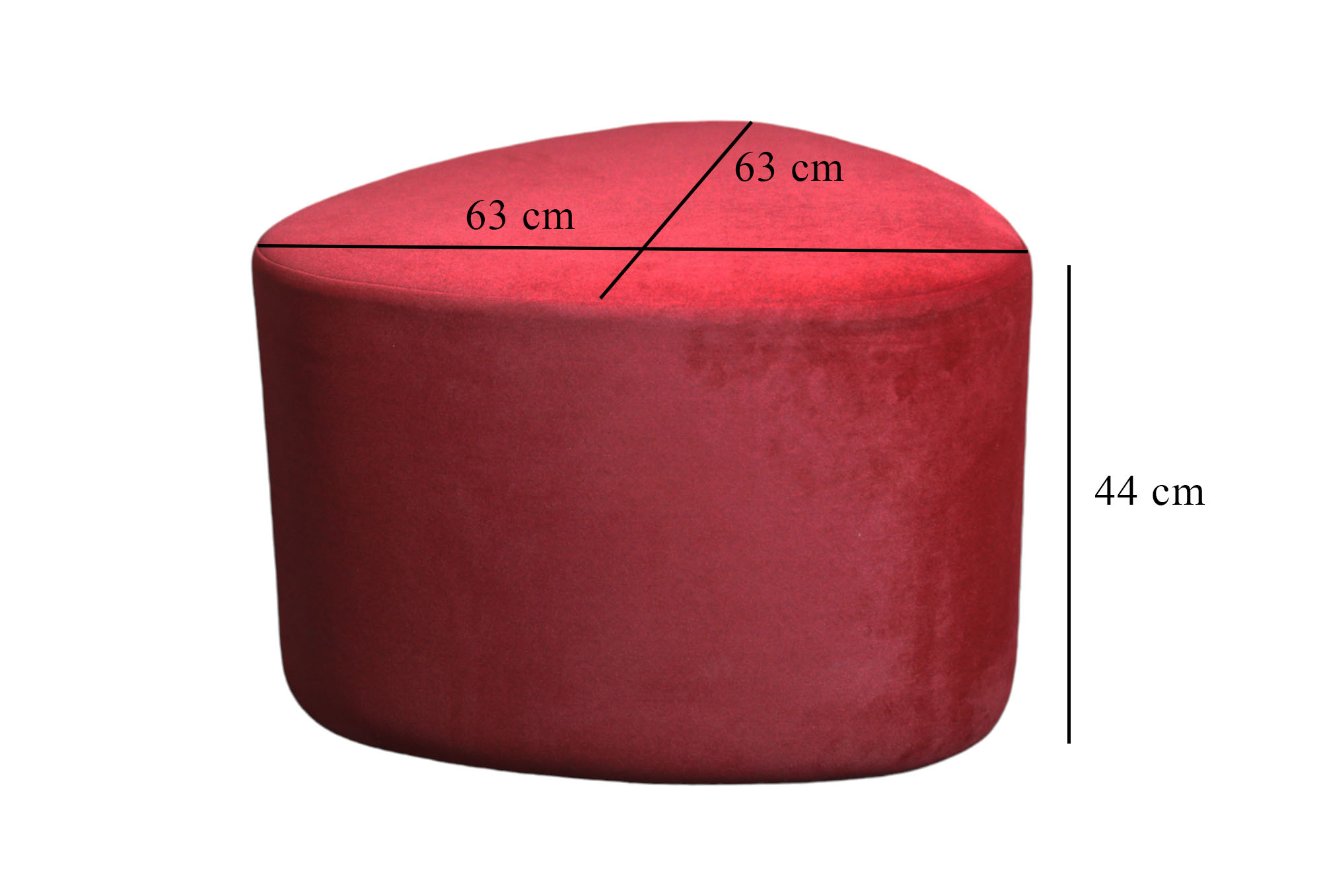 Dazor | Vix Modern Pouffe - Red - Dazor