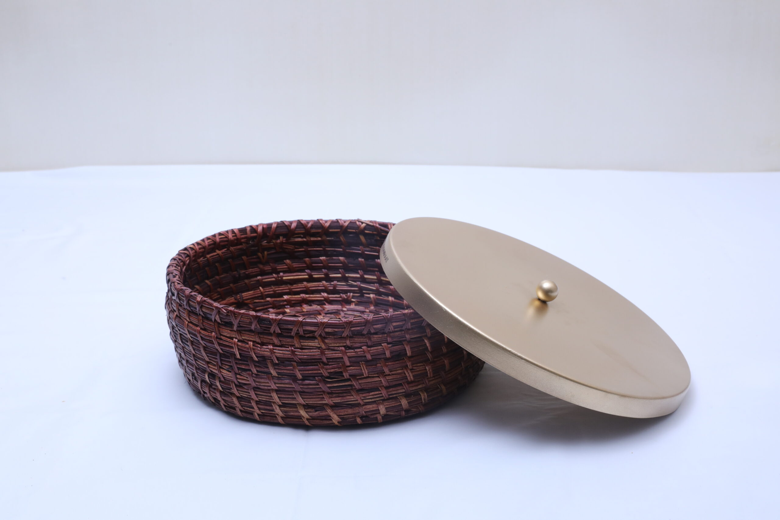 Dazor | Hand Crafted Roti Box Metal Lid - Brown - Dazor